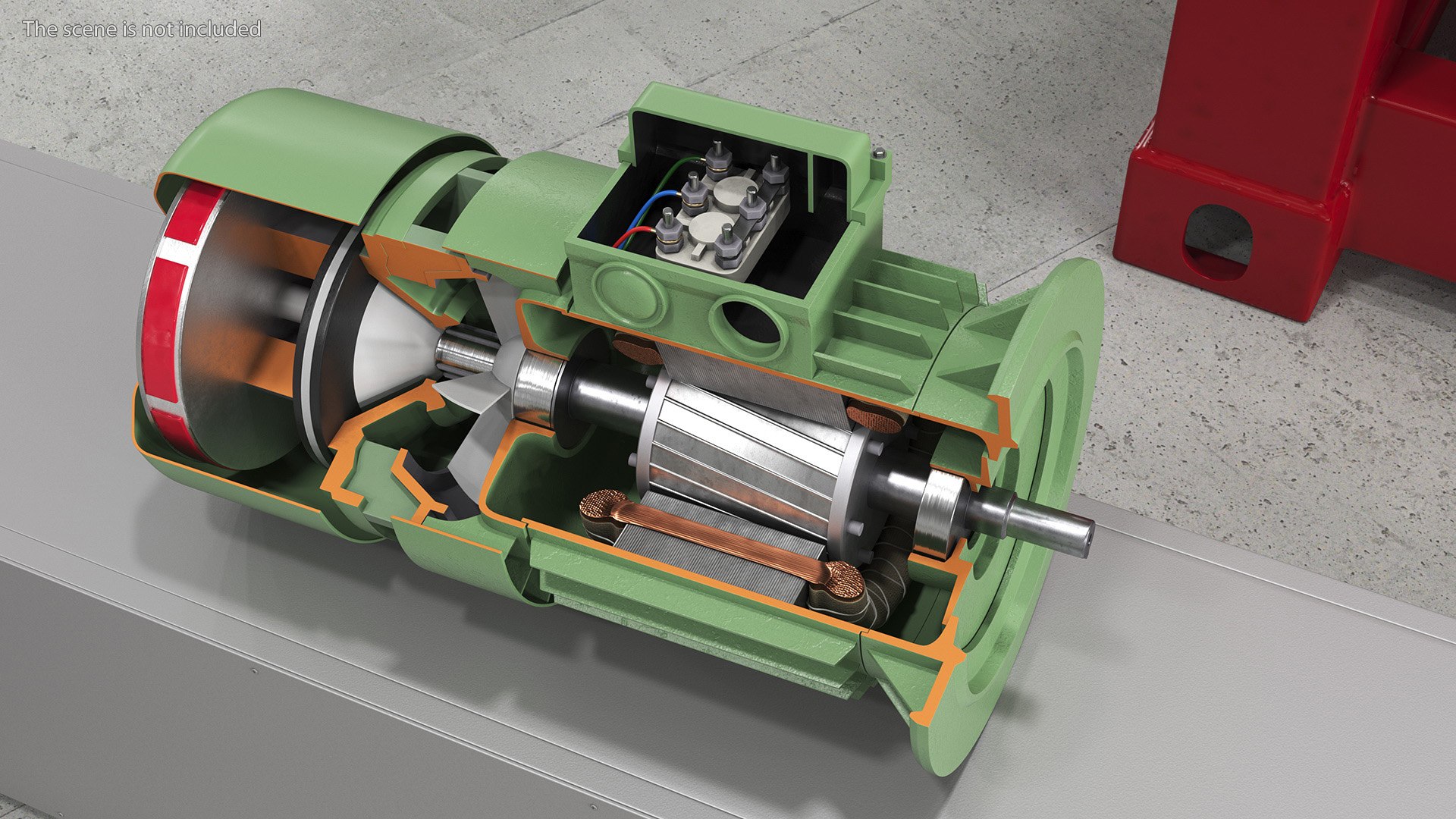 Electric Motor Cutaway Green 3D Model - TurboSquid 2225803