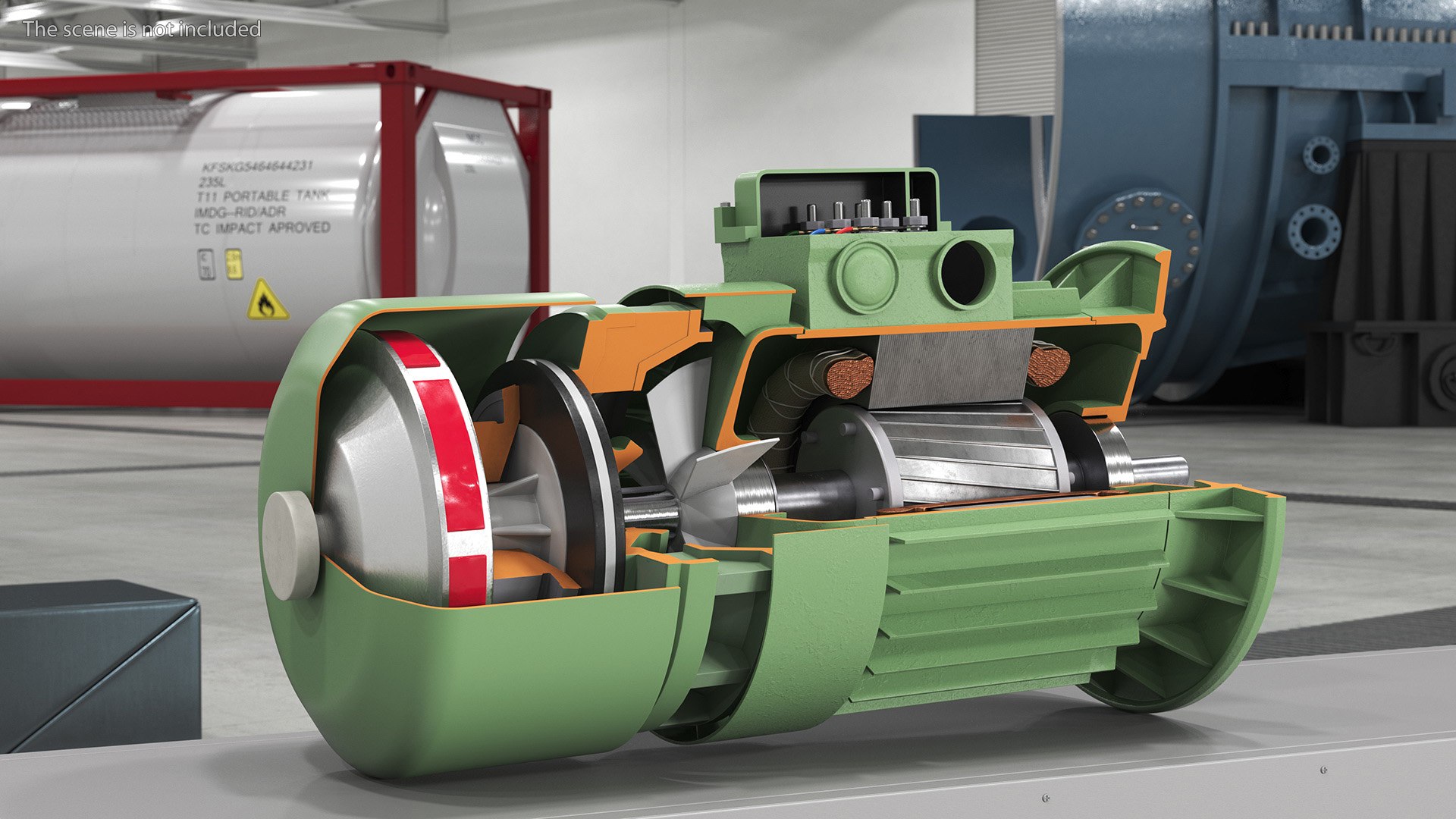 Electric Motor Cutaway Green 3D Model - TurboSquid 2225803