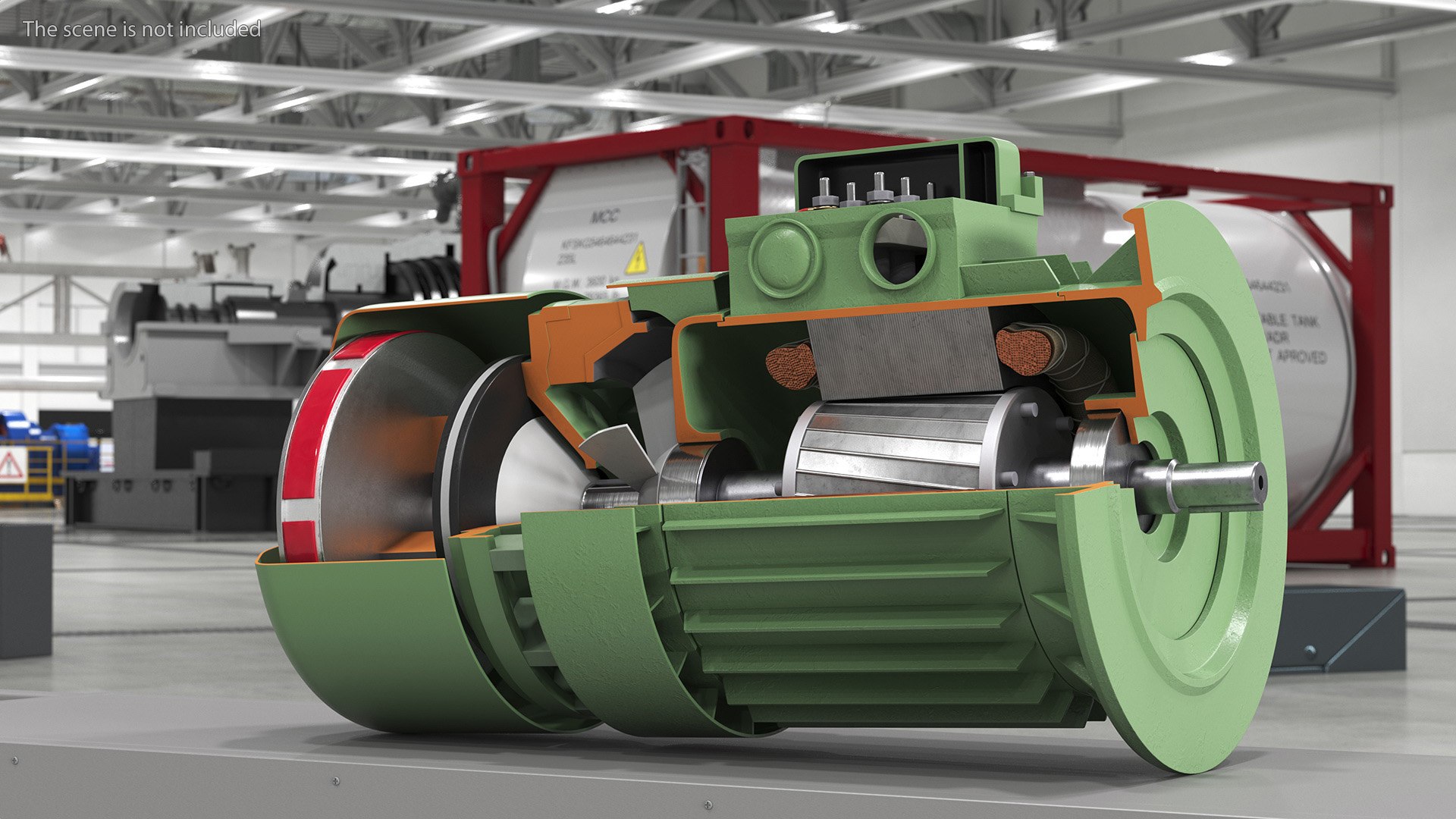 Electric Motor Cutaway Green 3D Model - TurboSquid 2225803