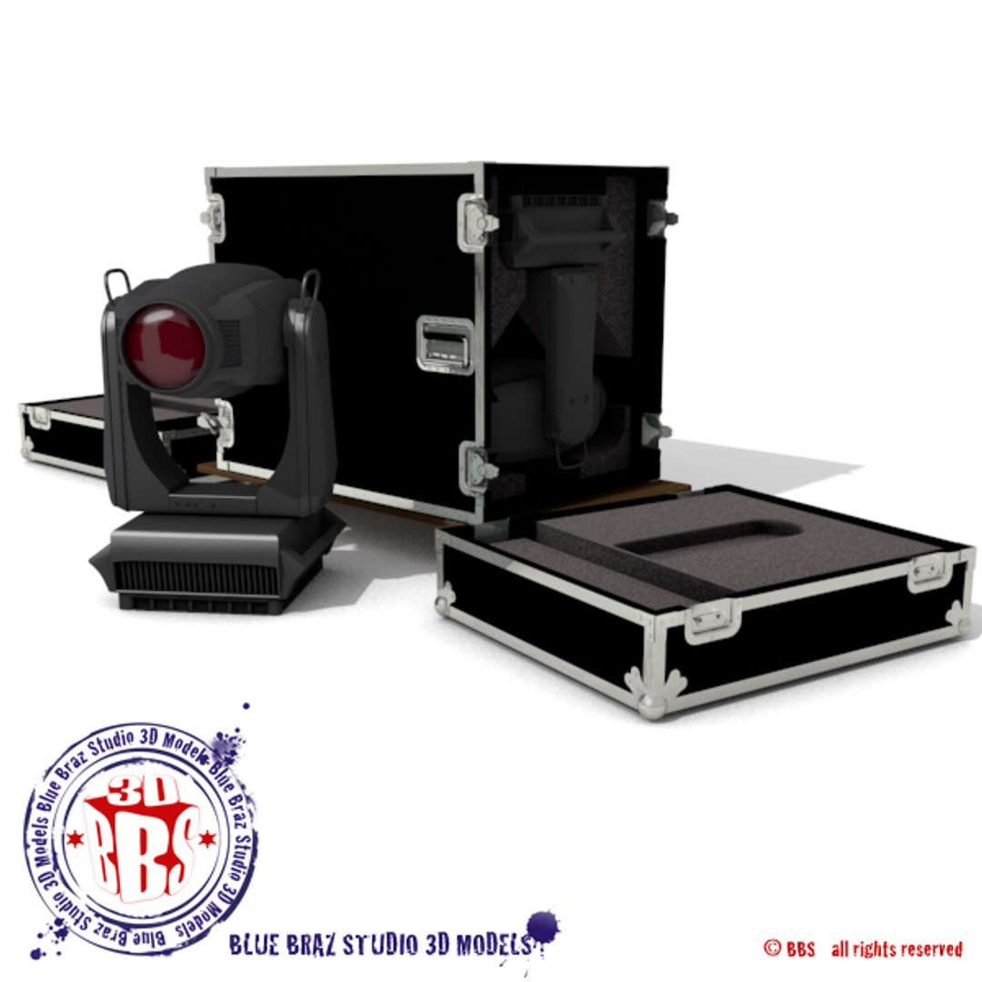 flight case heads spot light obj