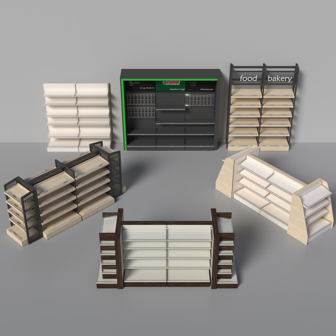 Market Shelving 3D Model - TurboSquid 1562867