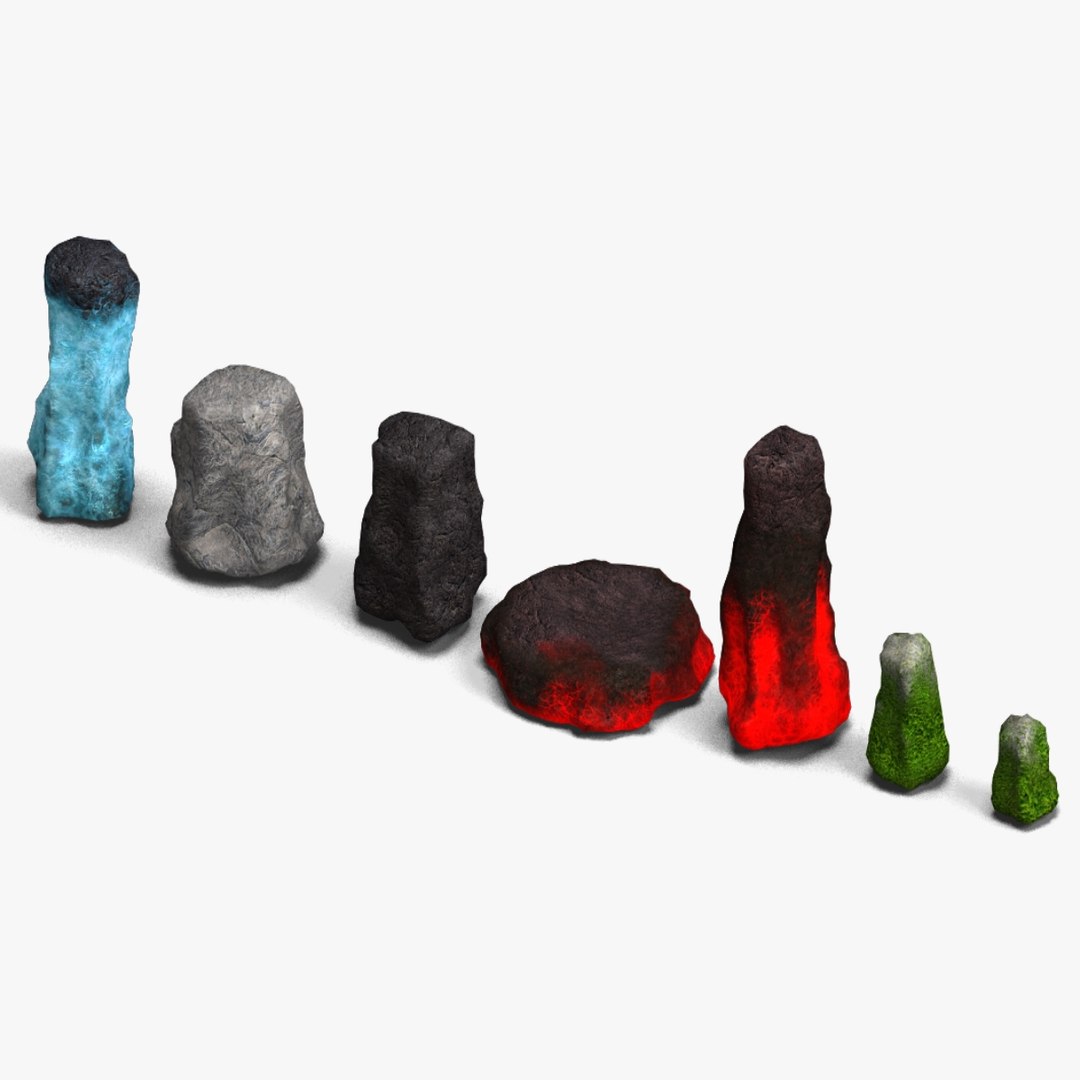 3D Rock Set 05 - 5 Color Combo model - TurboSquid 1938392
