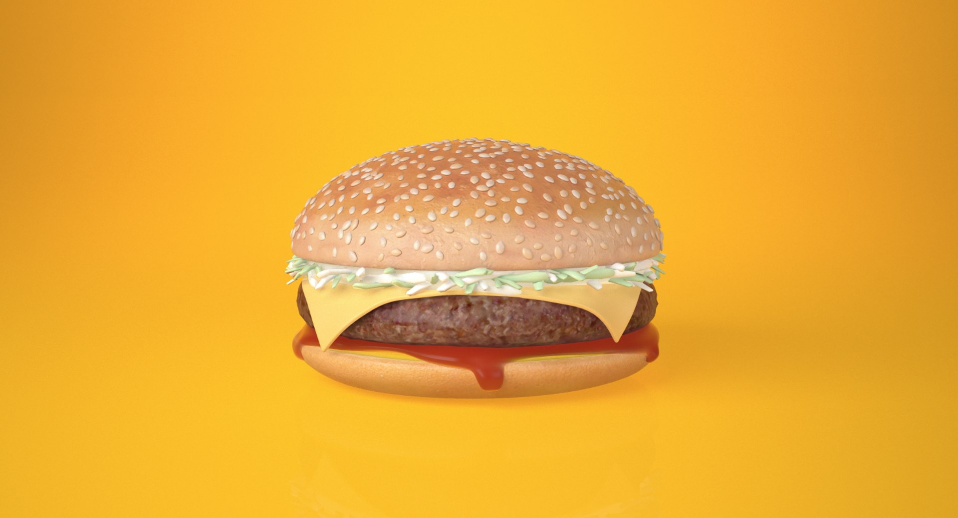 3D Burger Hamburger Cheeseburger Meat Model - TurboSquid 1325051