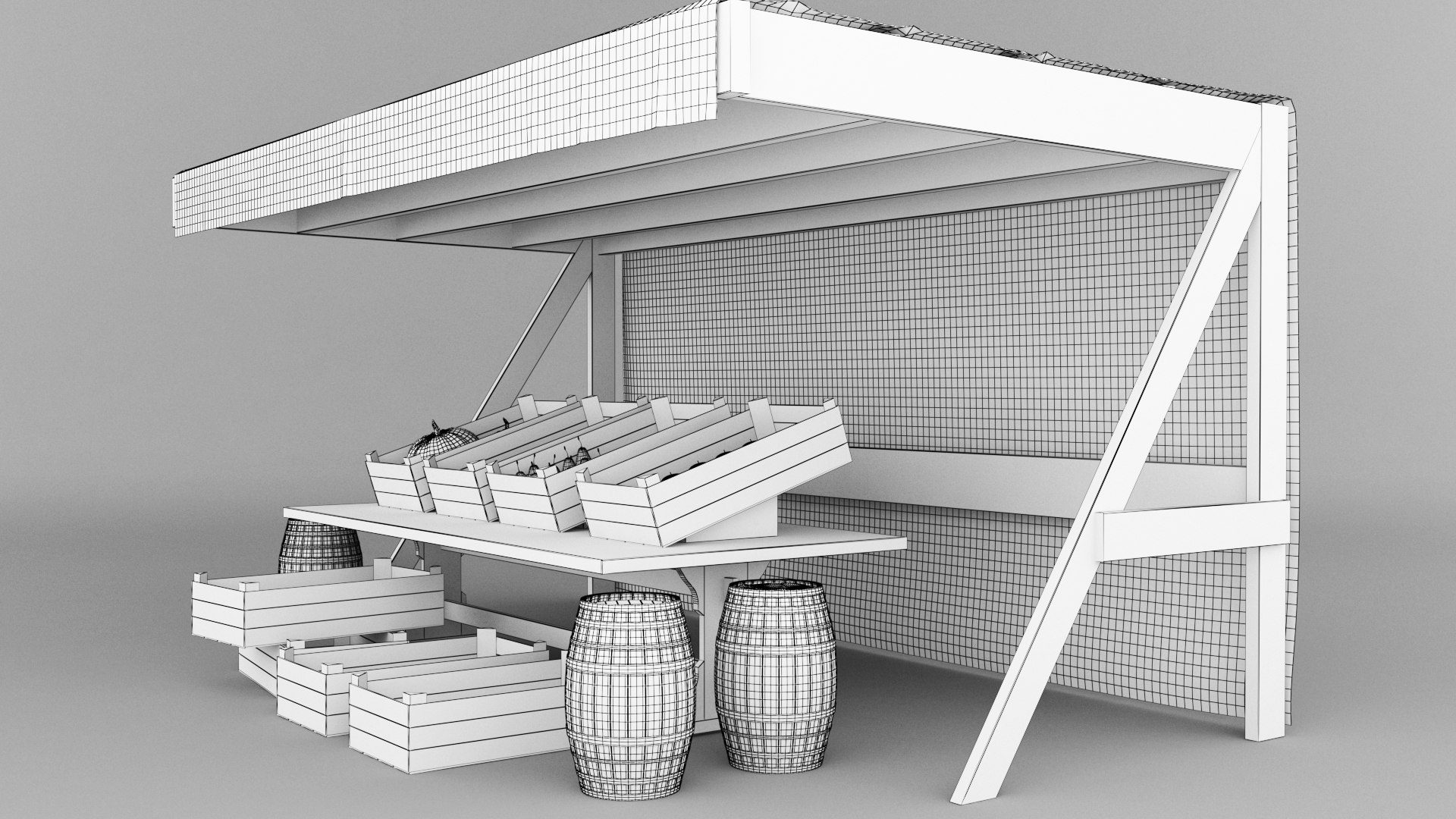 3D Model Market Stall - TurboSquid 1664457