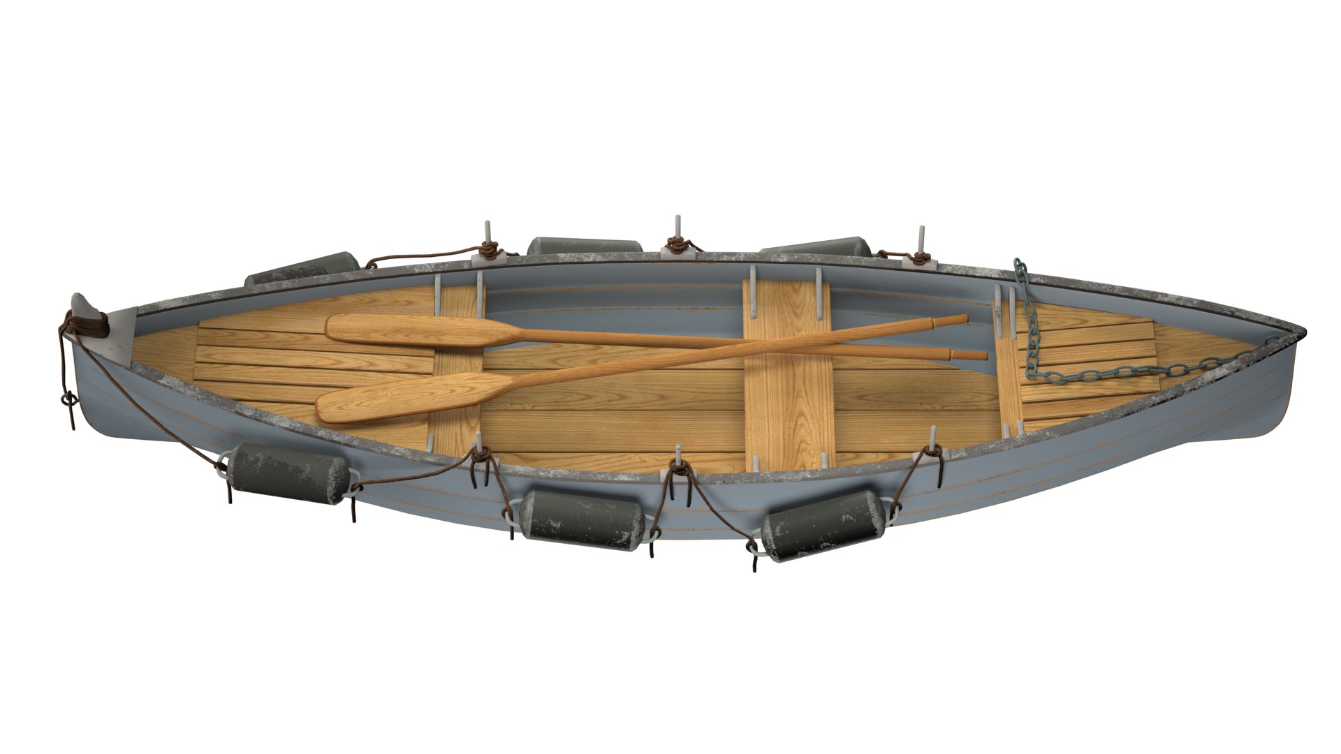 3D Model Boat With Oars High-poly - TurboSquid 2345161