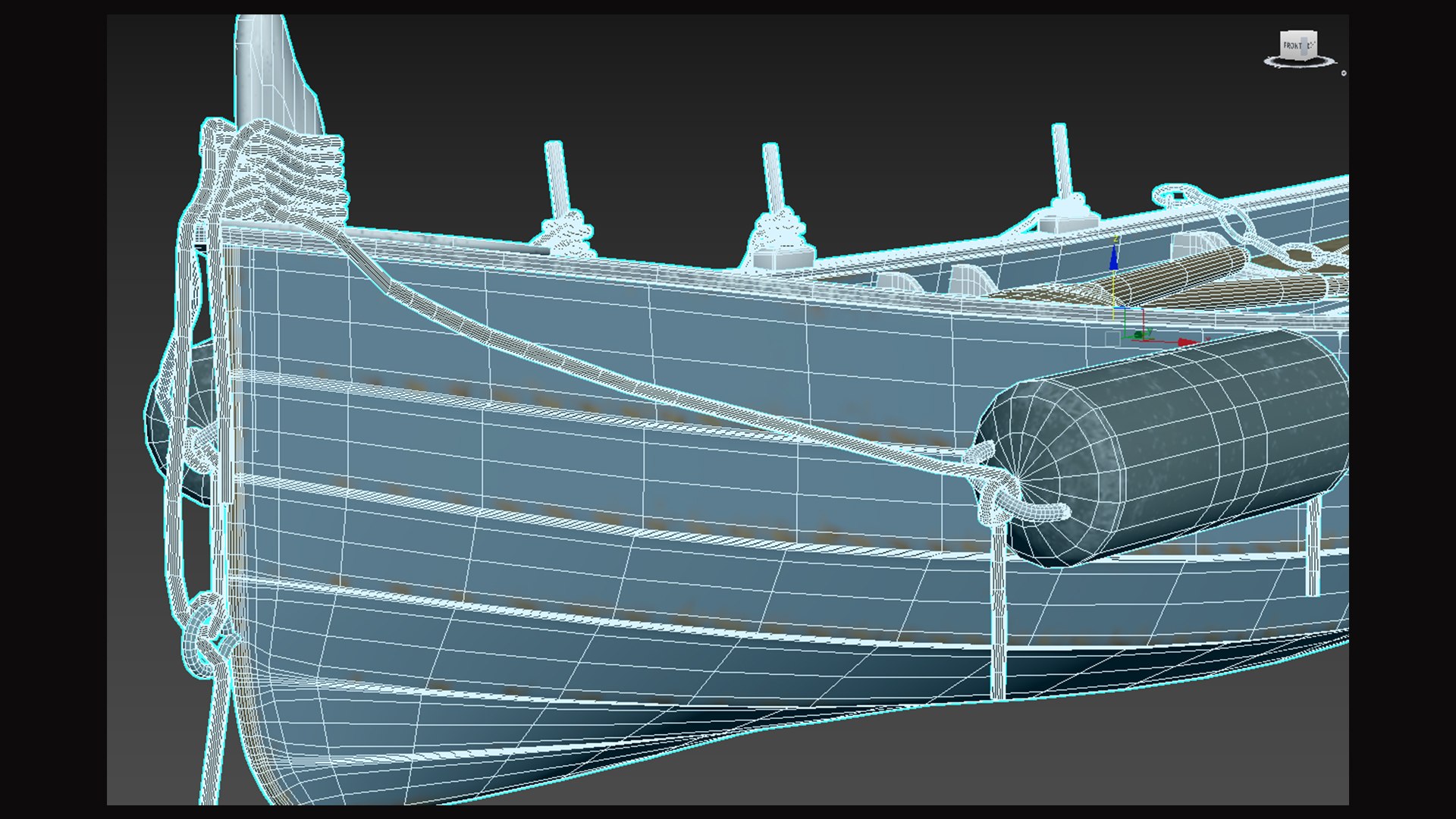 3D Model Boat With Oars High-poly - TurboSquid 2345161