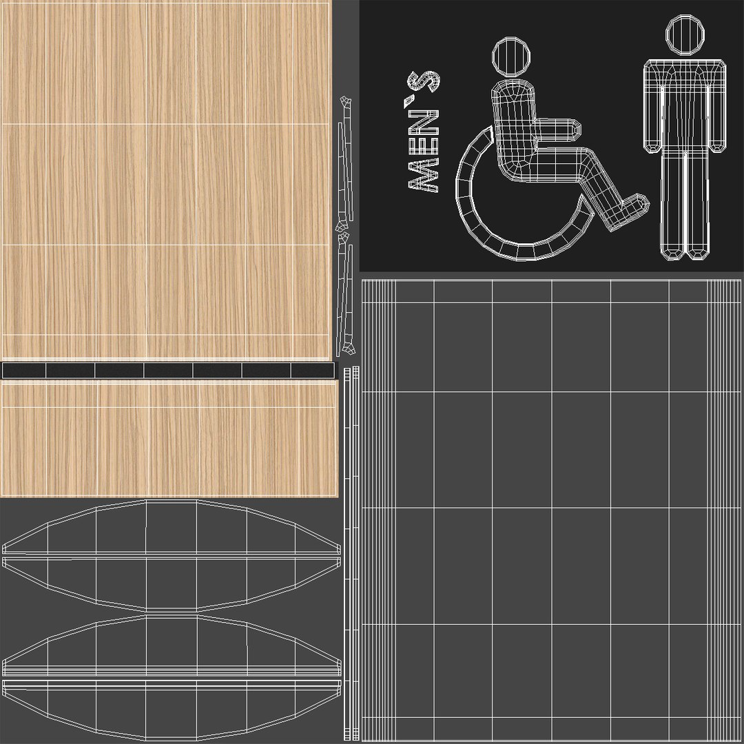 Mens Accessible Restroom Sign 3D Model - TurboSquid 2042138