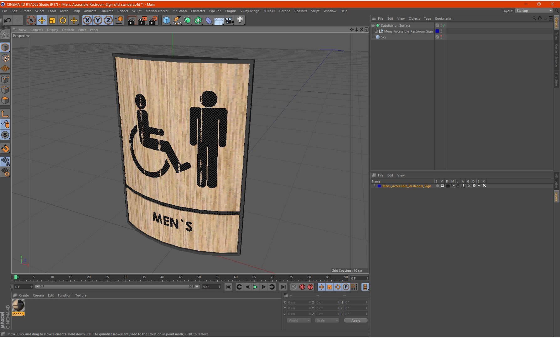 Mens Accessible Restroom Sign 3D model - TurboSquid 2042138