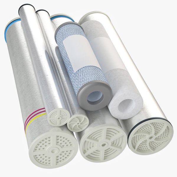 3D Dual Stage Water Filter Housing with Filters - TurboSquid 1736243