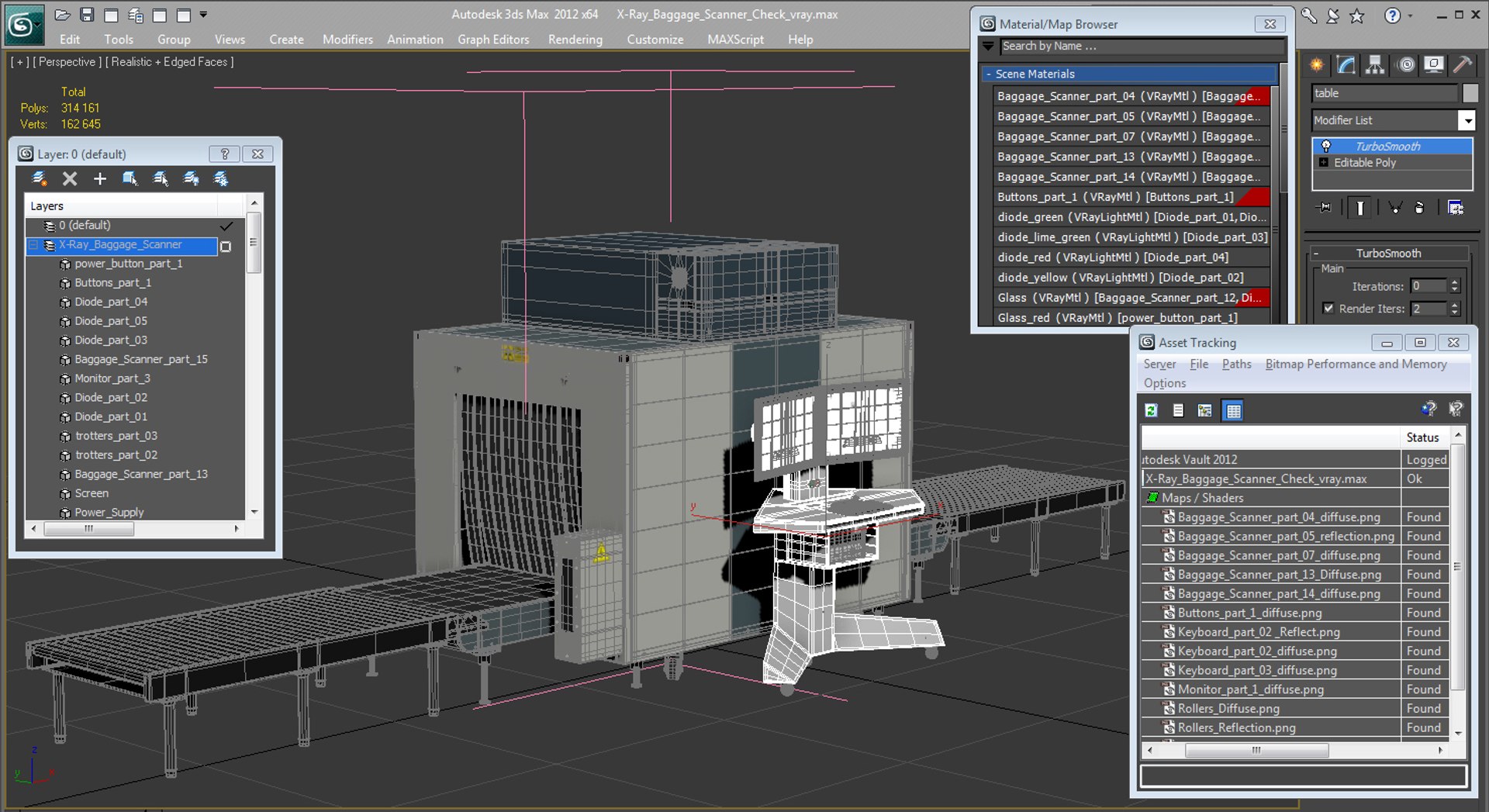 X-ray luggage scanner check 3D model - TurboSquid 1291900