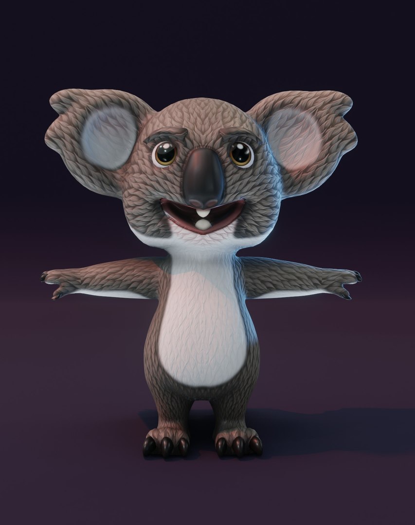 3D Cartoon Koala 3D Model - TurboSquid 1981252