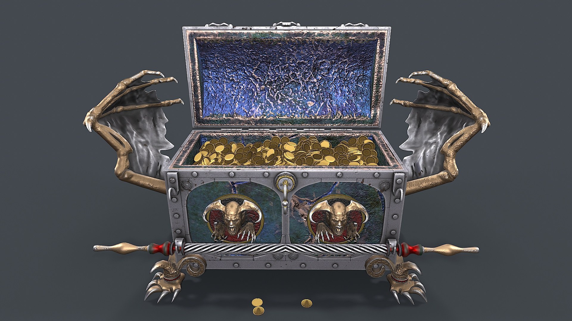 Chest vampire with coins 3d model 3D model - TurboSquid 1820038