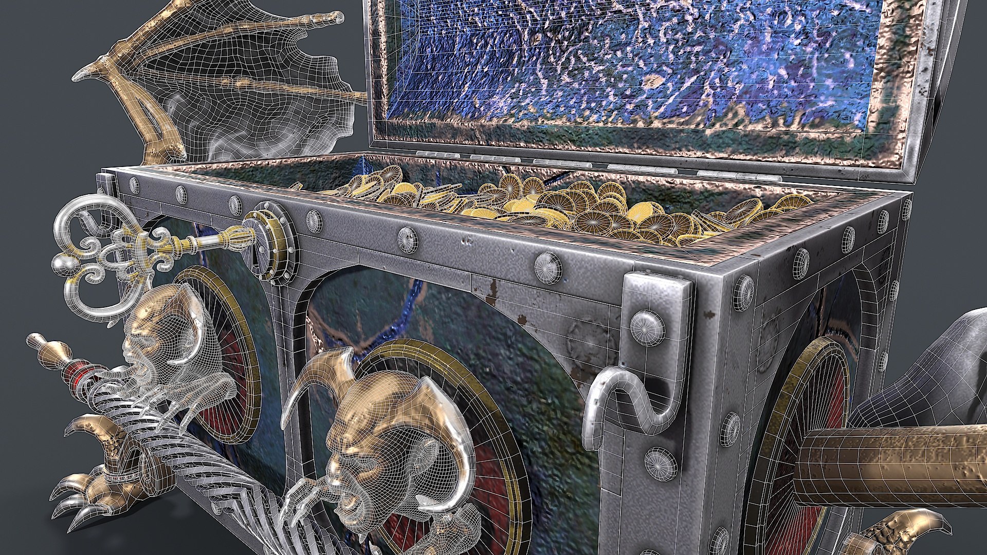 Chest vampire with coins 3d model 3D model - TurboSquid 1820038