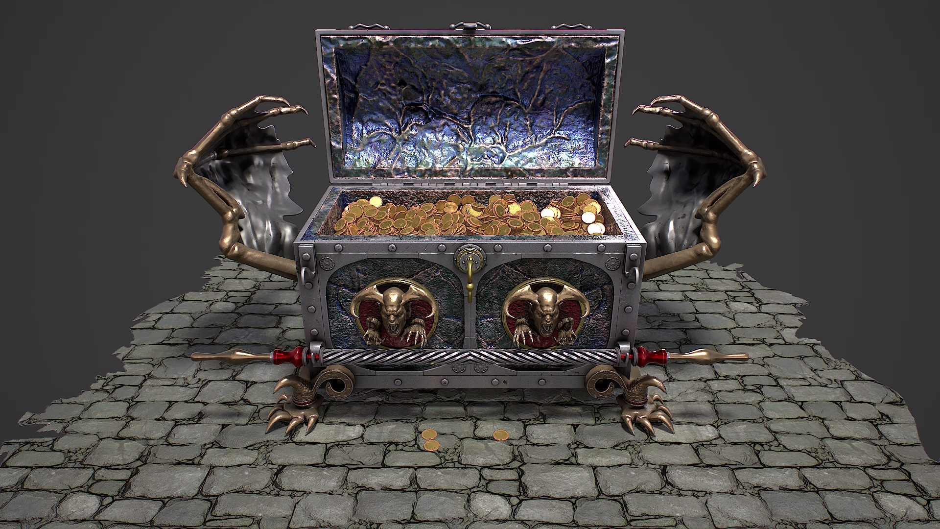 Chest Vampire With Coins 3d Model 3D Model - TurboSquid 1820038