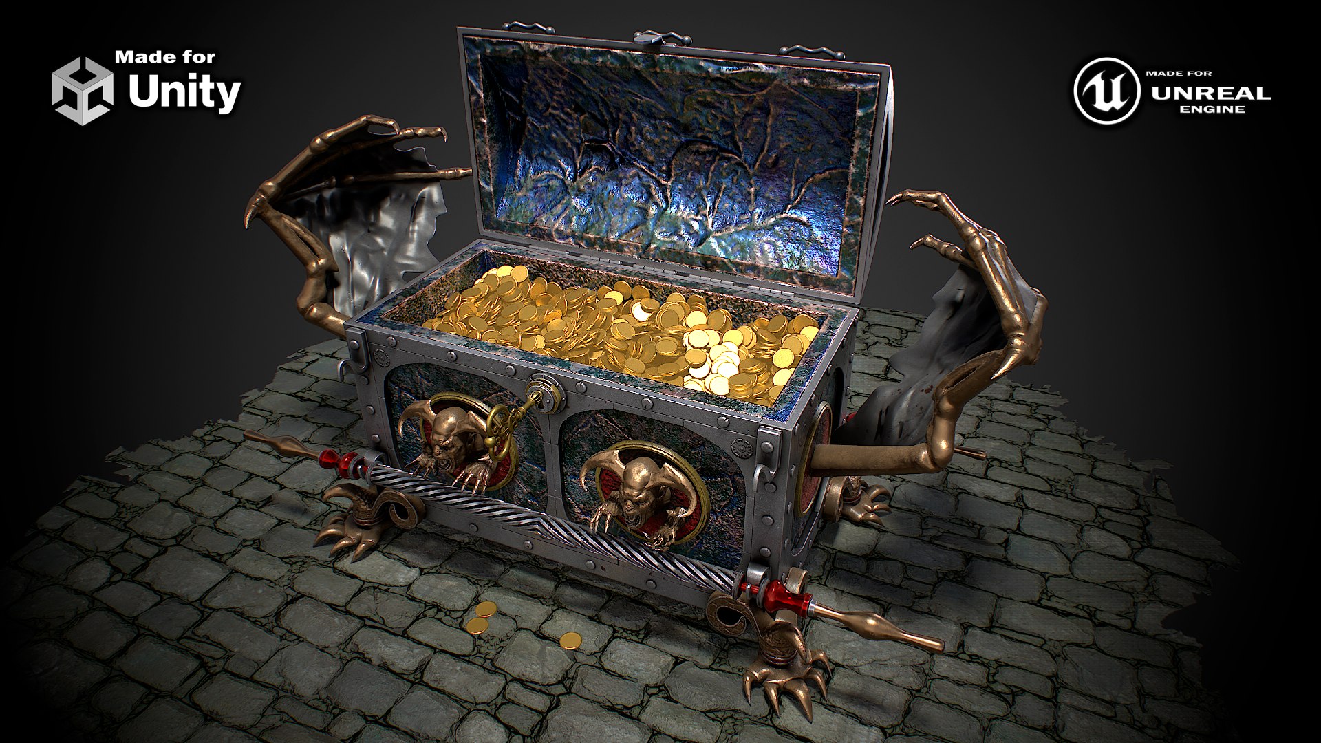 Chest Vampire With Coins 3d Model 3D Model - TurboSquid 1820038