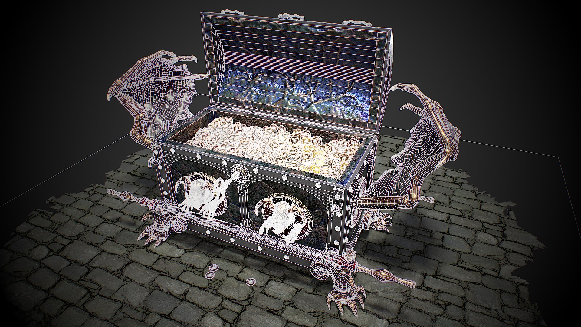Chest Vampire With Coins 3d Model 3D Model - TurboSquid 1820038