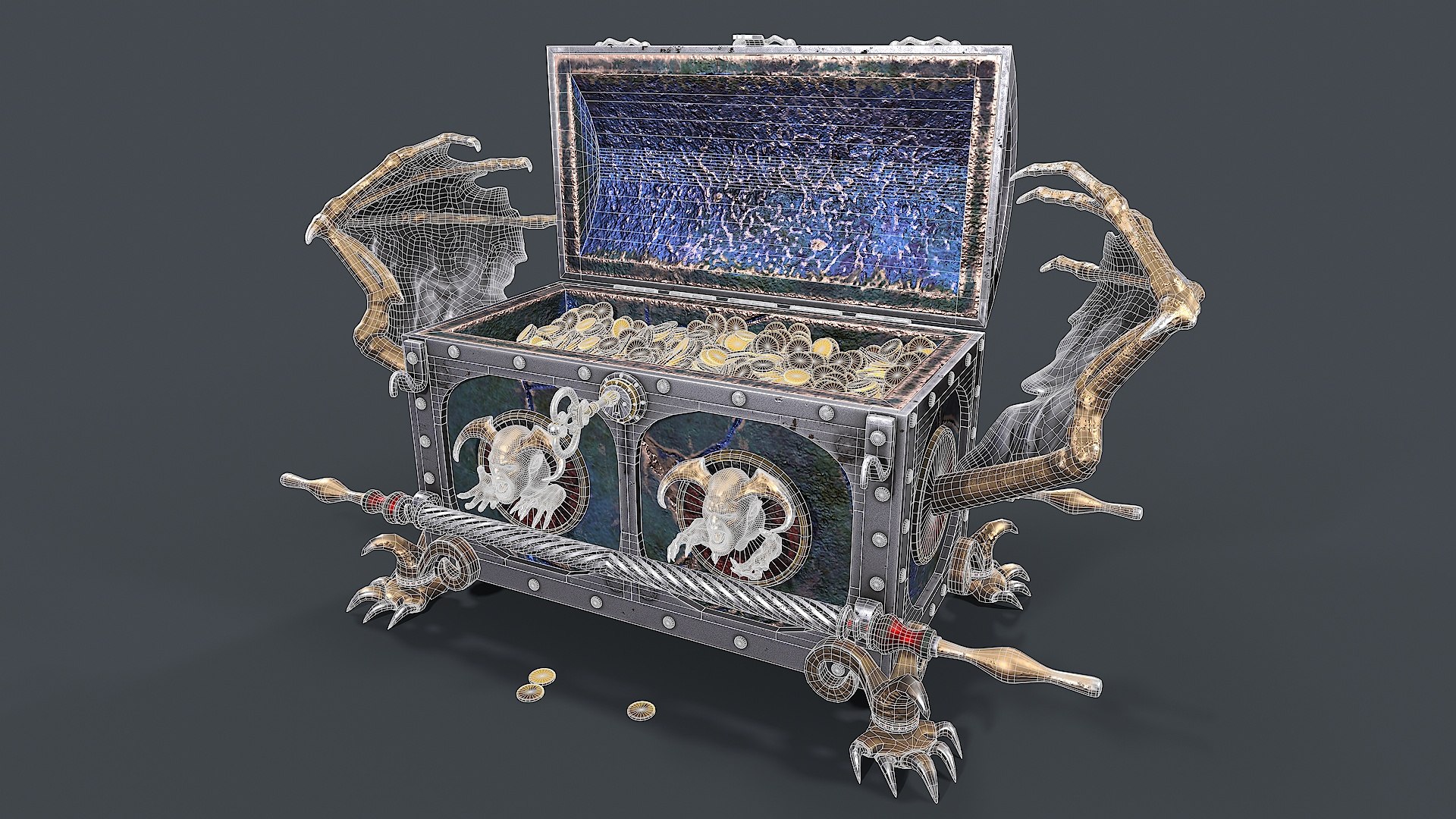 Chest vampire with coins 3d model 3D model - TurboSquid 1820038