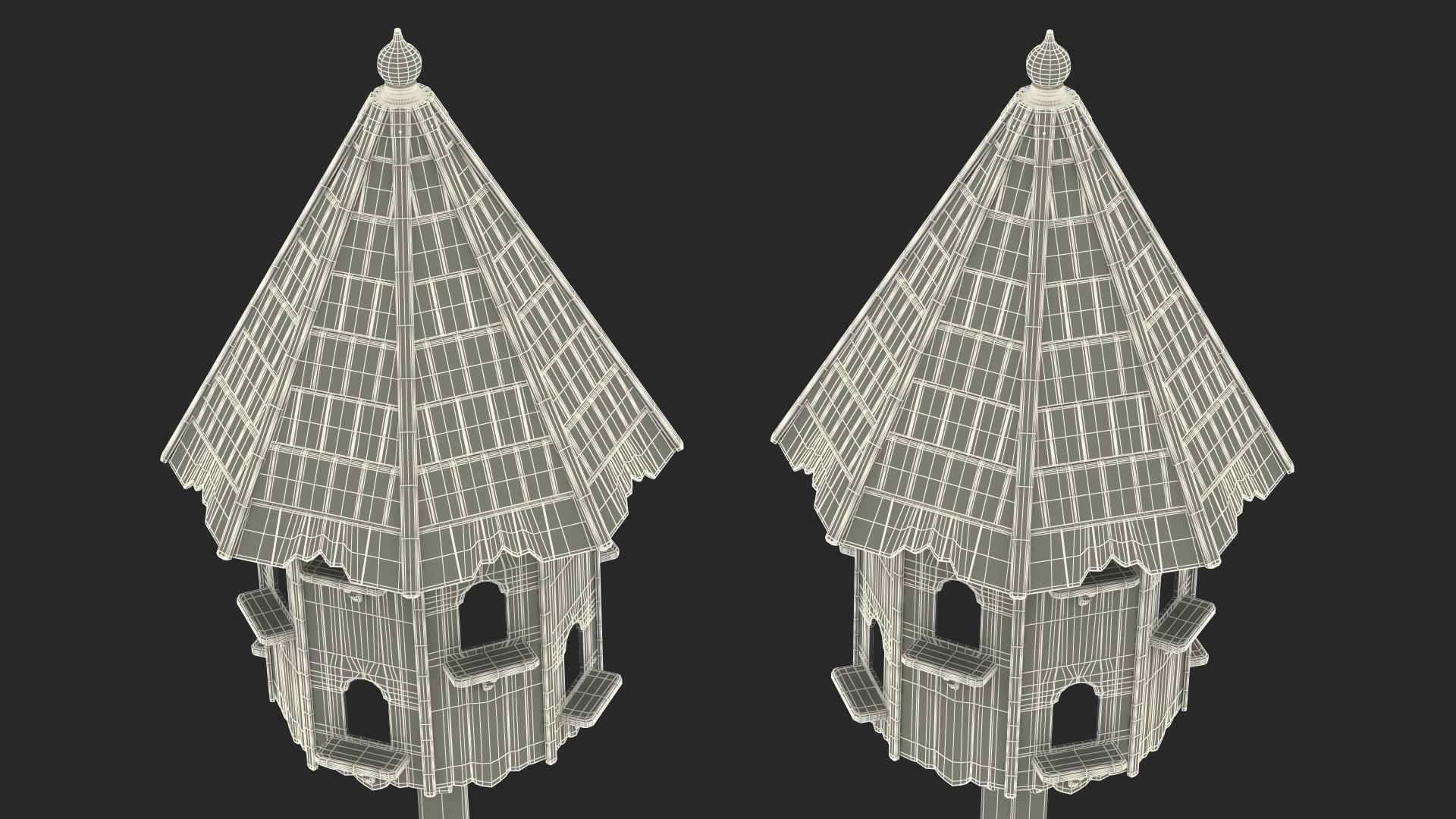3D Model Twelve Nest Dovecote Wooden - TurboSquid 1974379