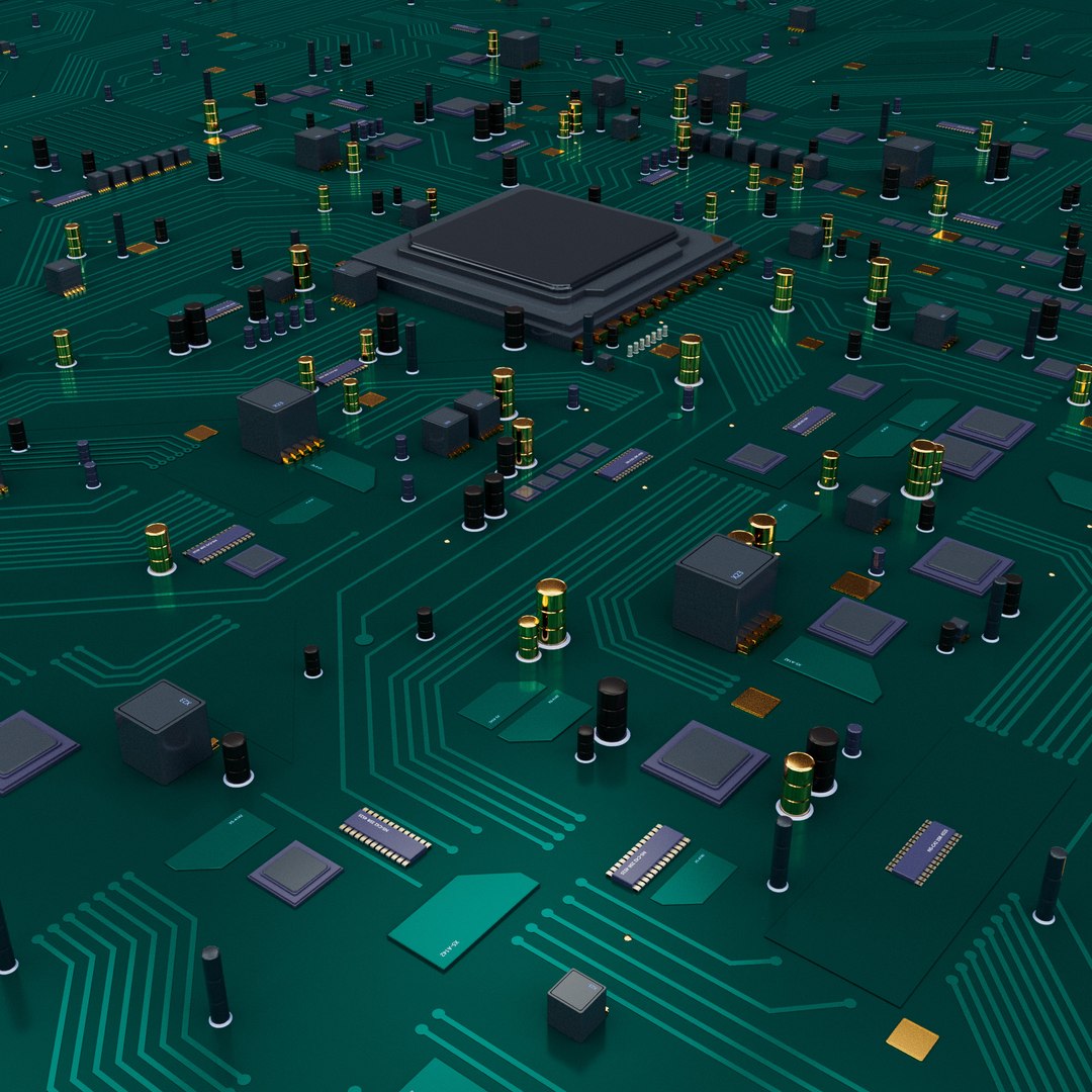 Modern PC Server Motherboard CPU 3D Scene Model - TurboSquid 2190170