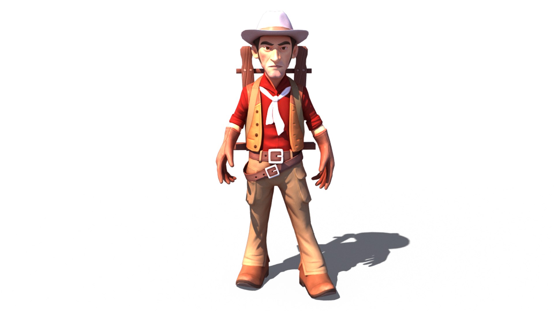 3D Cartoon Man Redcap Rigged Character - TurboSquid 1218734