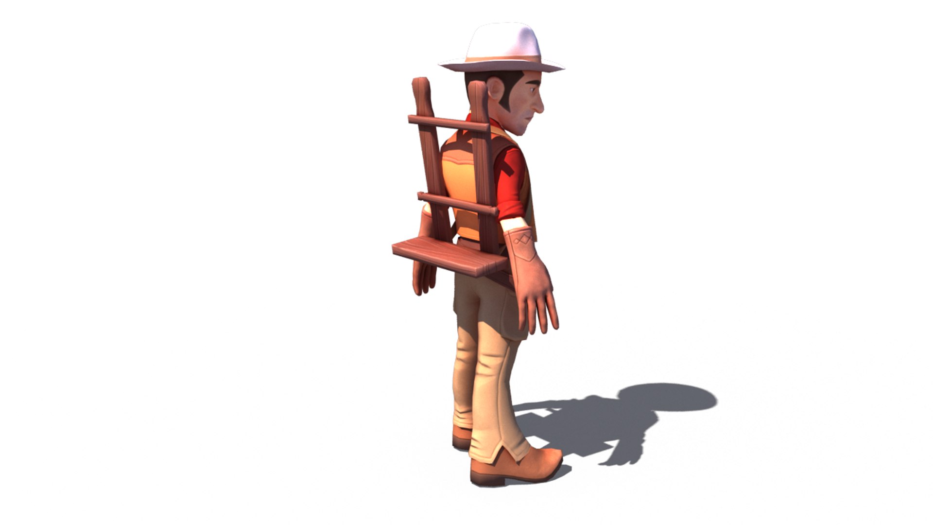 3D Cartoon Man Redcap Rigged Character - TurboSquid 1218734