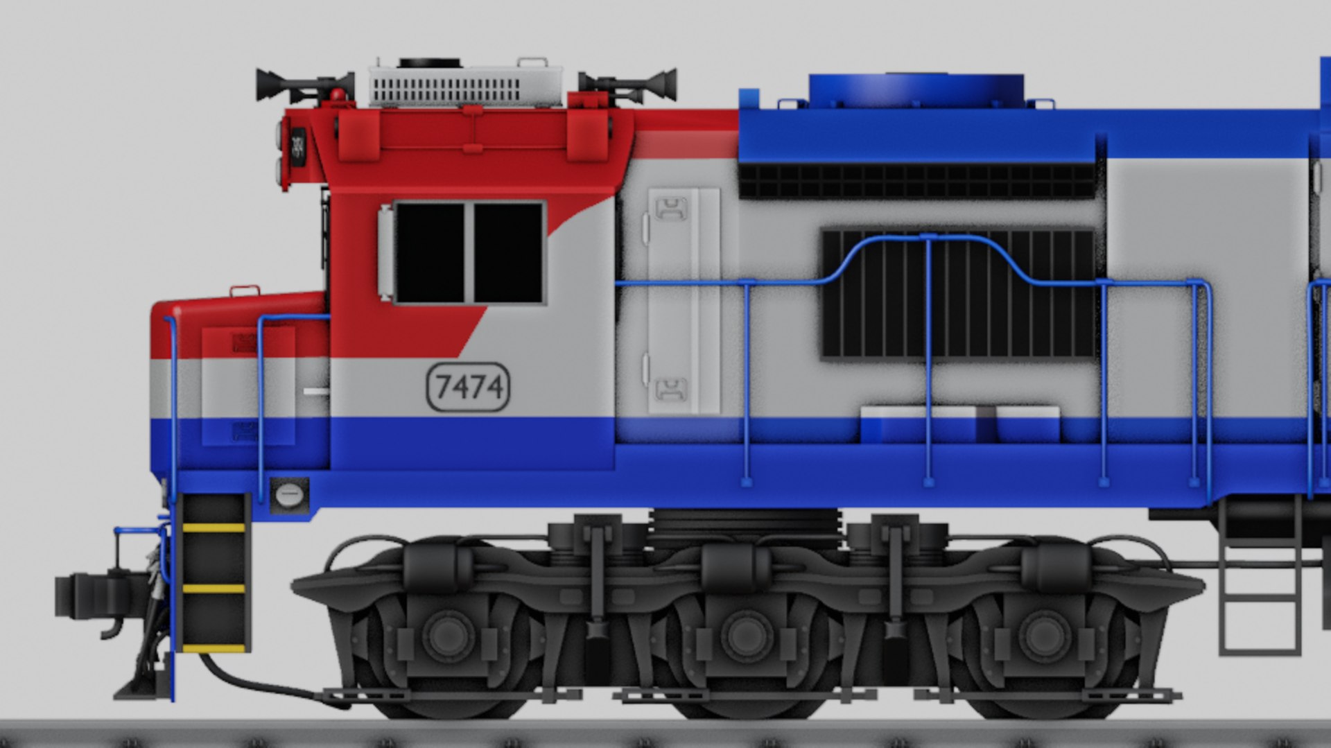 3D EMD GT26CW 2 South Korea Locomotive Train - TurboSquid 2143613