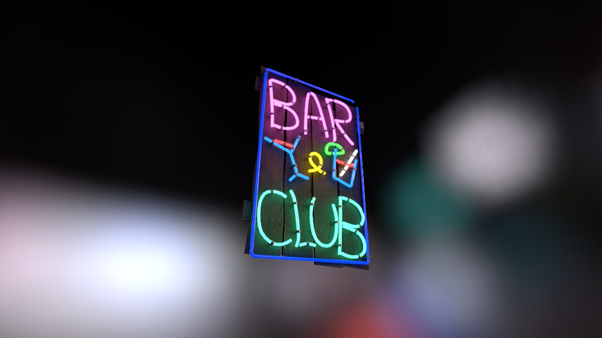 Bar And Club Sign 3D - TurboSquid 2113408