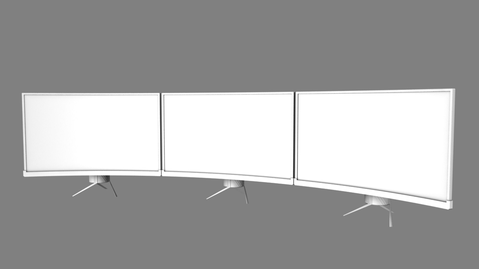 3d Triple Curved Monitor