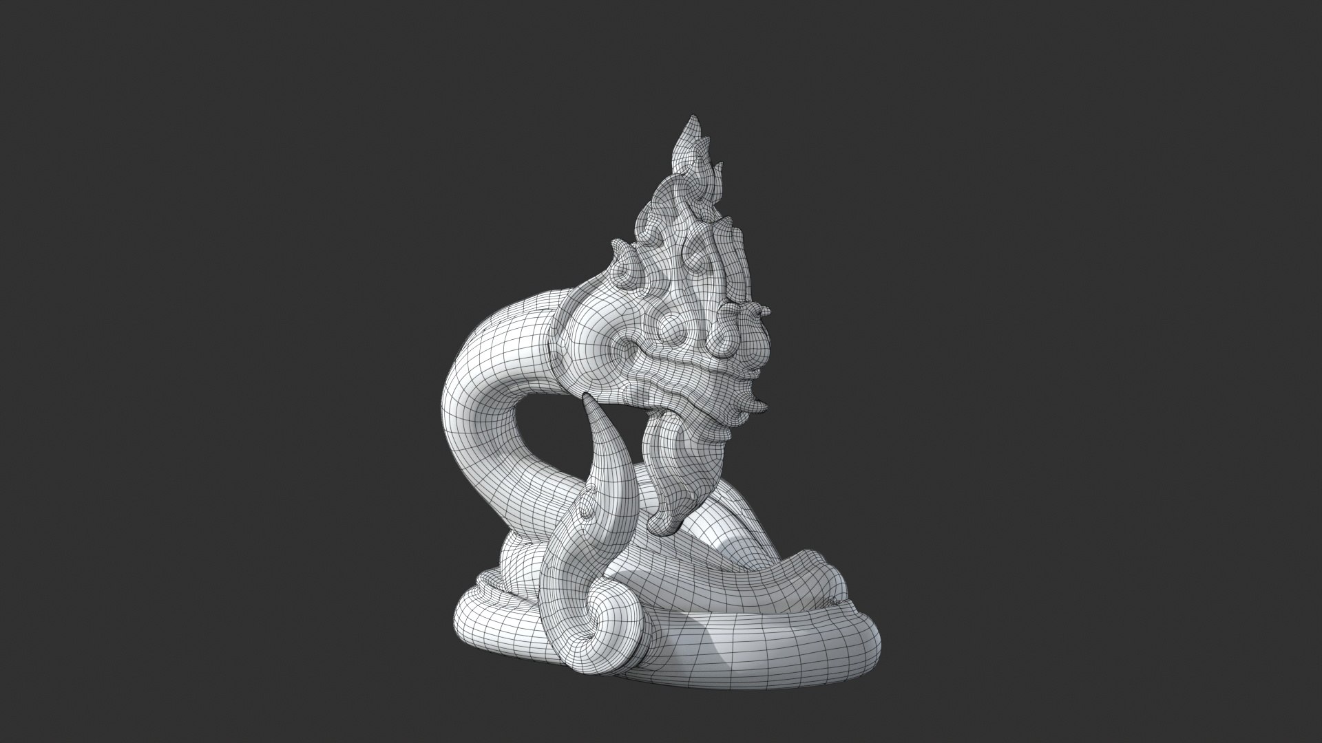 3D White Coiled Naga Sculpture Model - TurboSquid 2237206