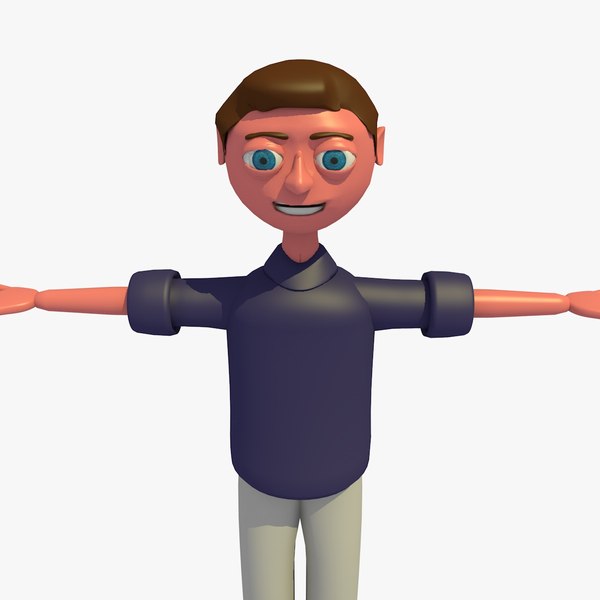 3d model john cartoon boy character