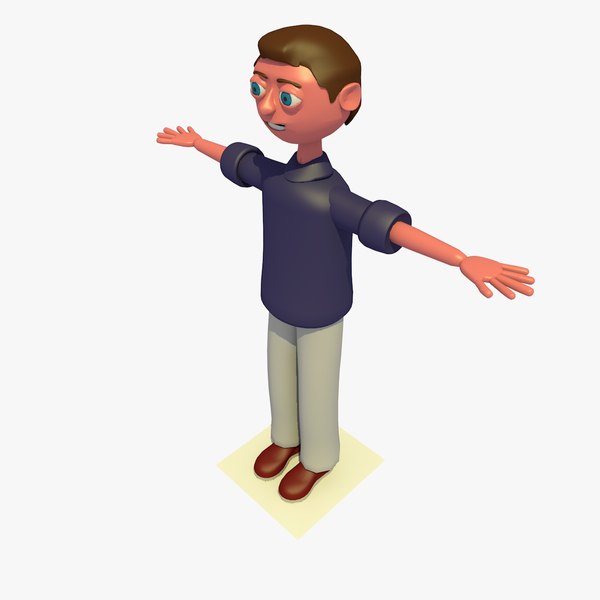 3d model john cartoon boy character