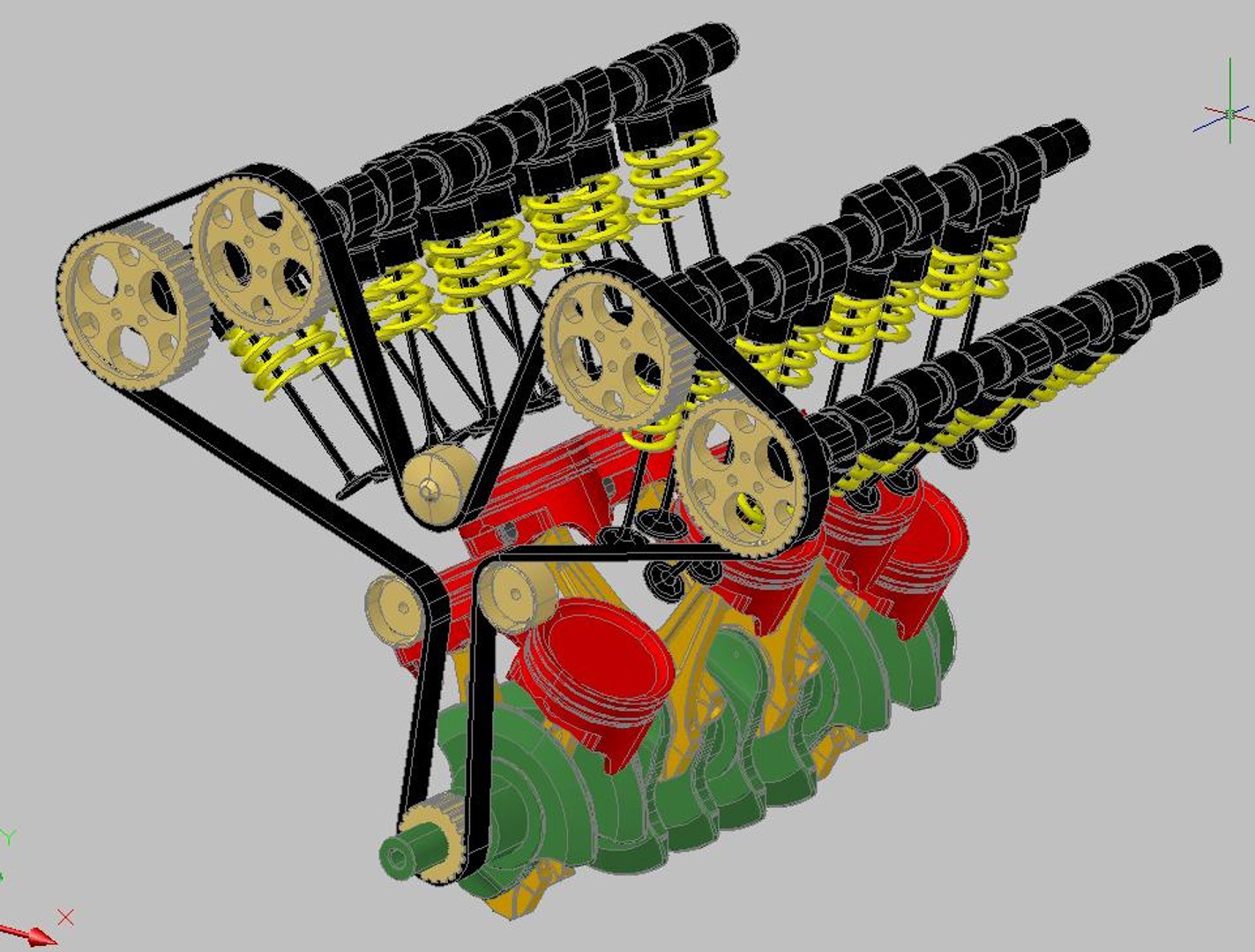 3d model v8 quad cam