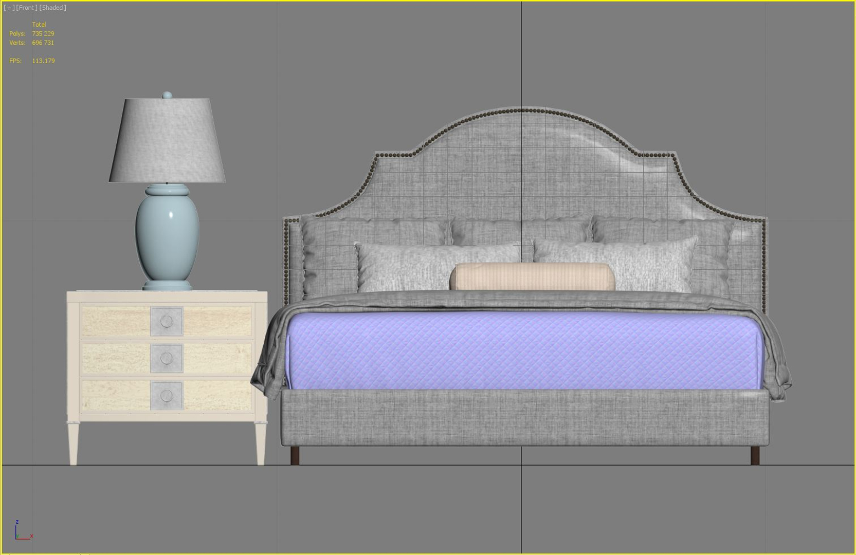 Cama King Horchow Cheresse Modelo 3D - TurboSquid 1289648