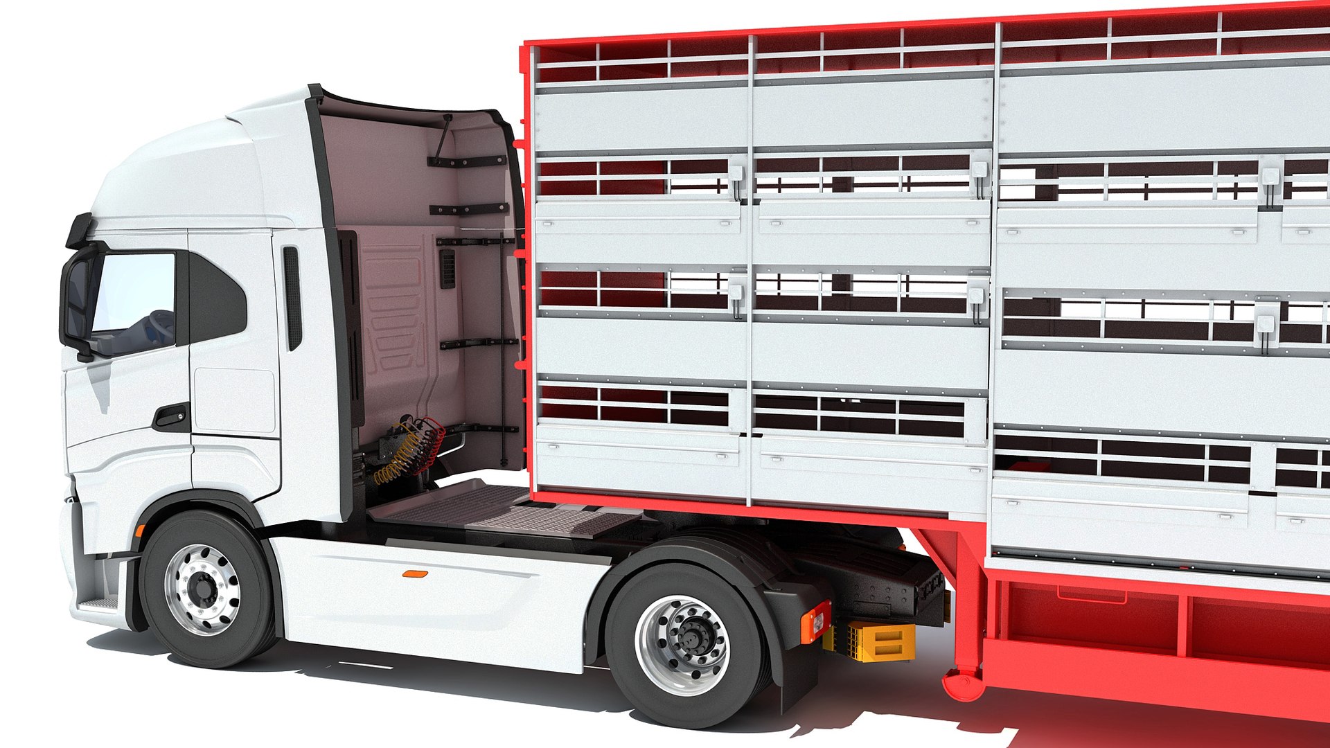 Animal Transporter Truck and Trailer 3D - TurboSquid 2164838