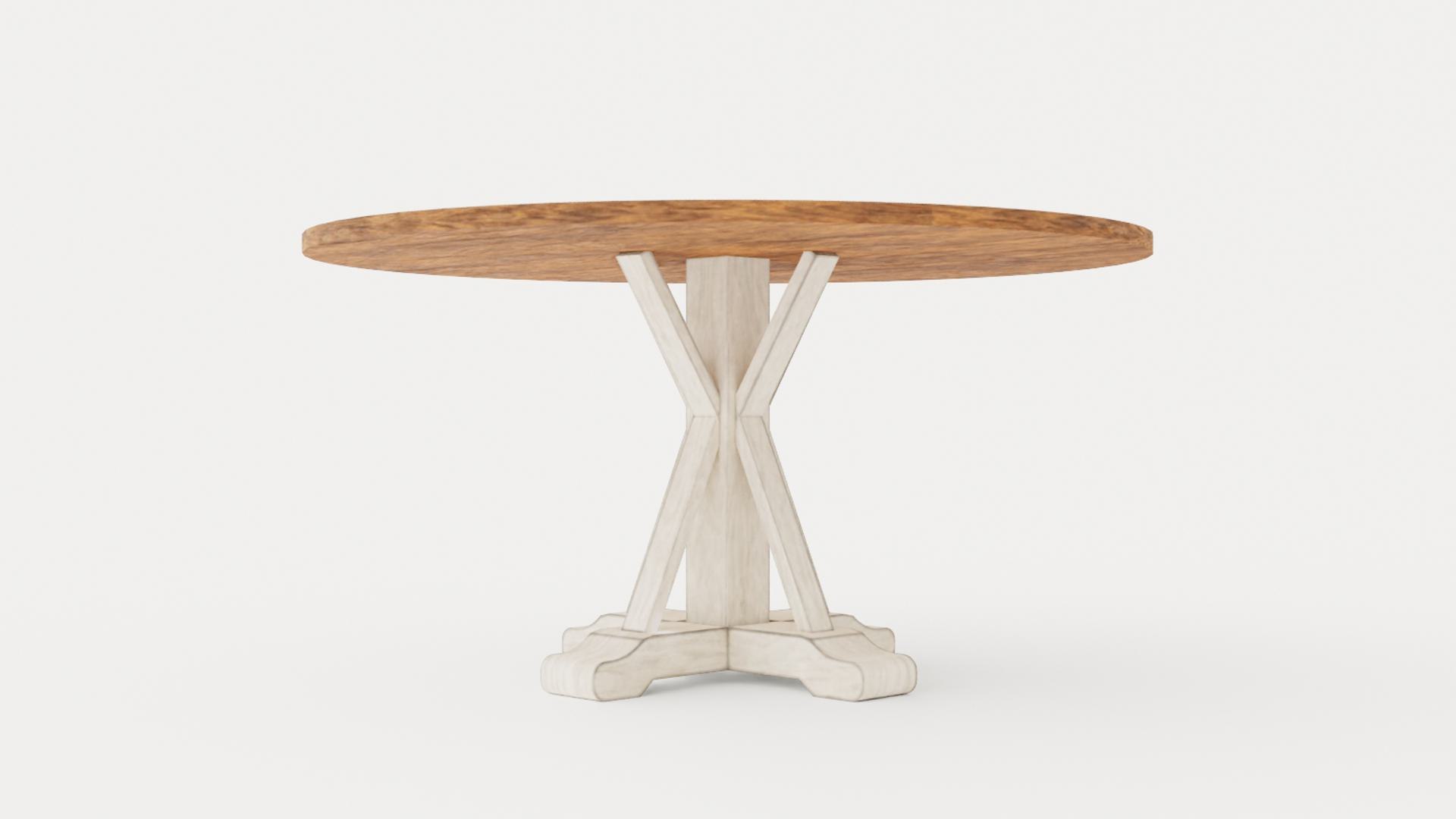 Lyon Dining Table 150 Cm Around Vintage Nature White 3D - TurboSquid ...