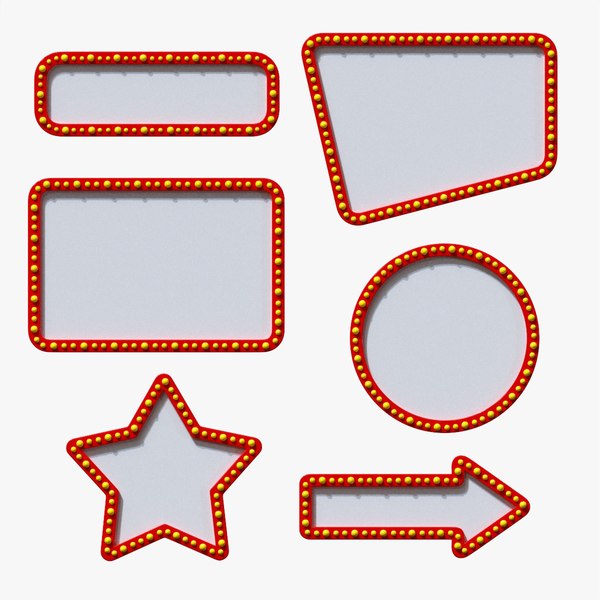 Retro light frame set 3D model - TurboSquid 1801534