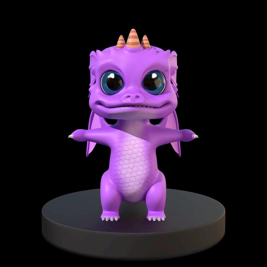 Little Dragon At Christmas Rig And Animation 3D Model - TurboSquid 2309610