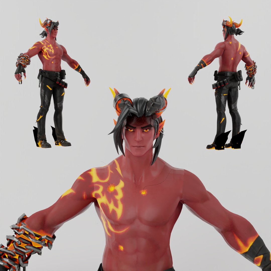 3D Demon Lowpoly Rigged model - TurboSquid 2034136