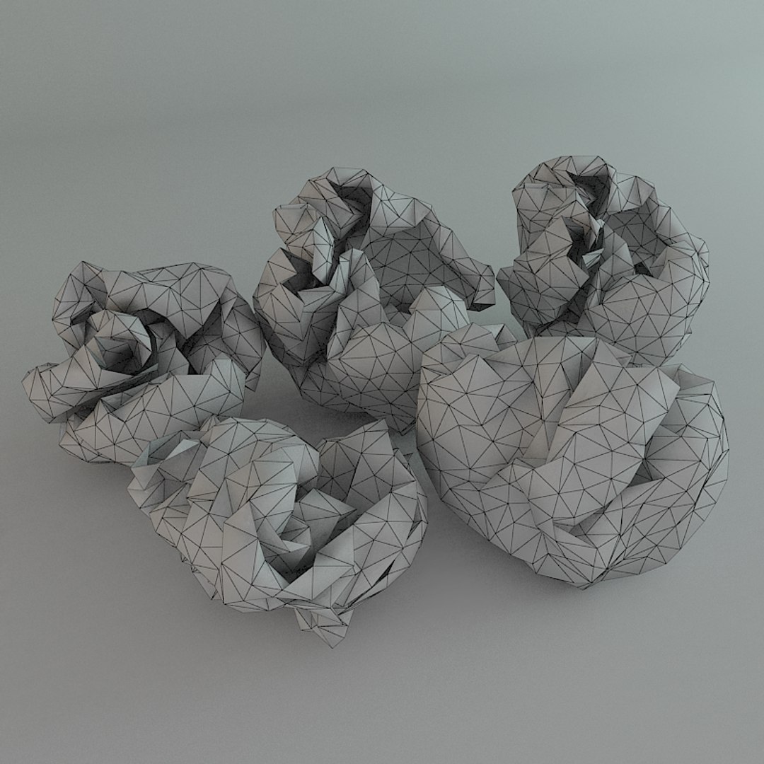 Crumpled Balls Paper 3d Model