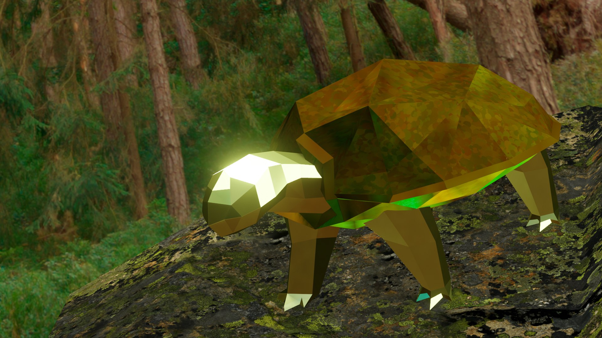 3D Low-Poly Turtle With 4 Shell UVs - TurboSquid 1783433