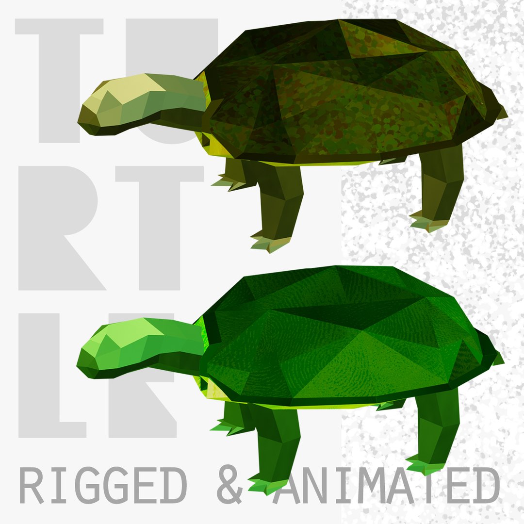 3D Low-Poly Turtle with 4 Shell UVs - TurboSquid 1783433