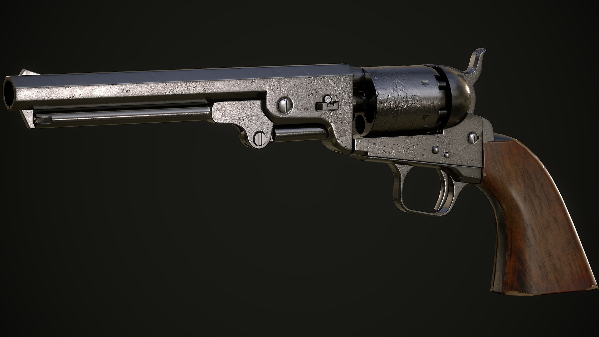 Western Revolver 3D Model - TurboSquid 1950534