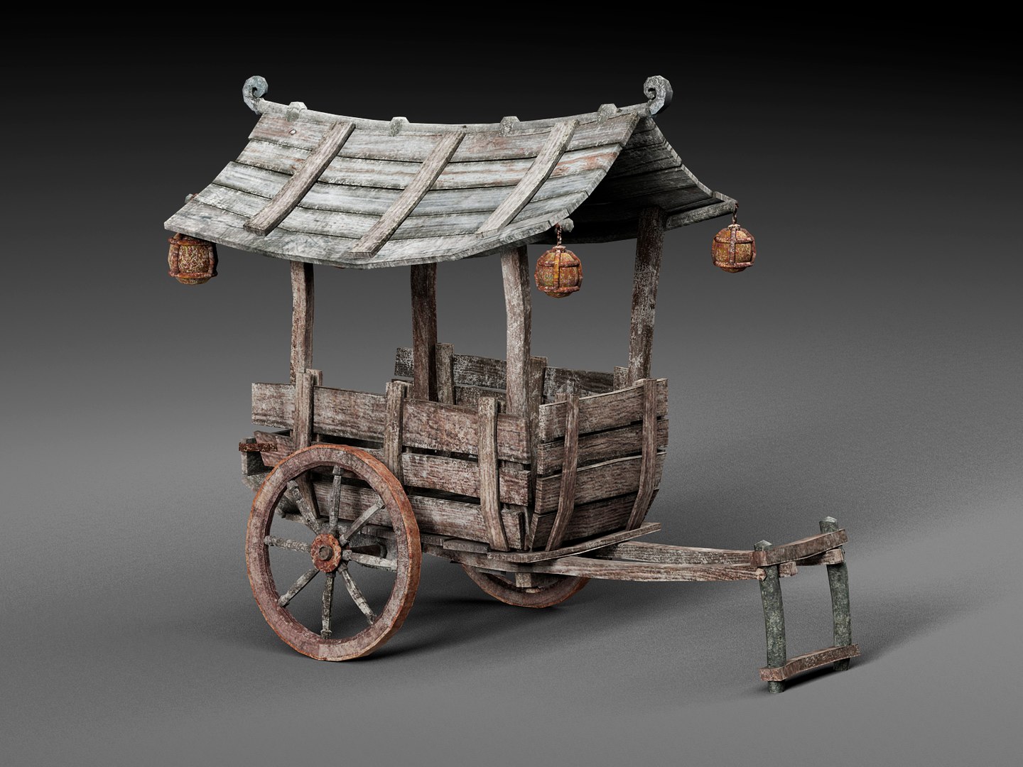 Chinese Wooden Cart 3D Model - TurboSquid 1264505
