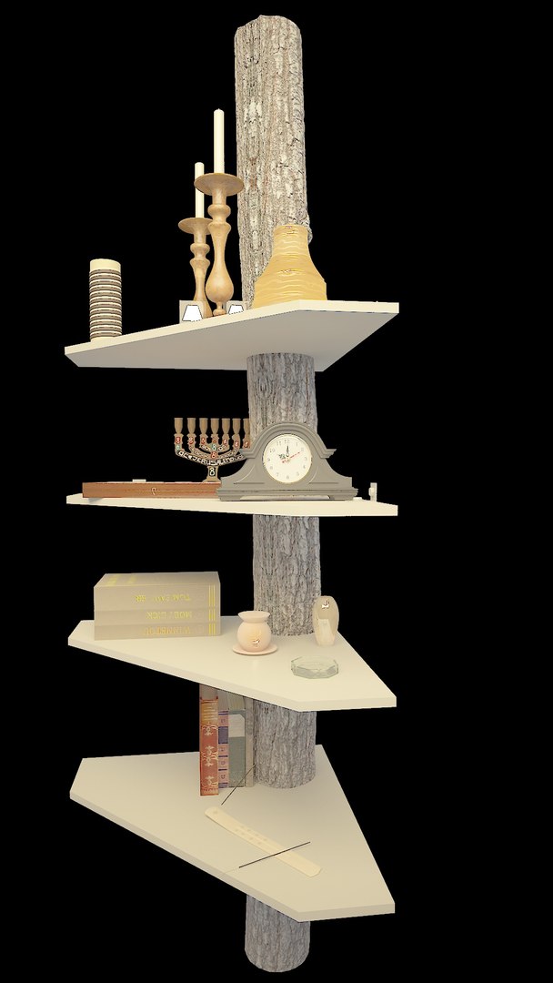 3D Bookshelf Wood Trunk With Books 1 Model - TurboSquid 1889536