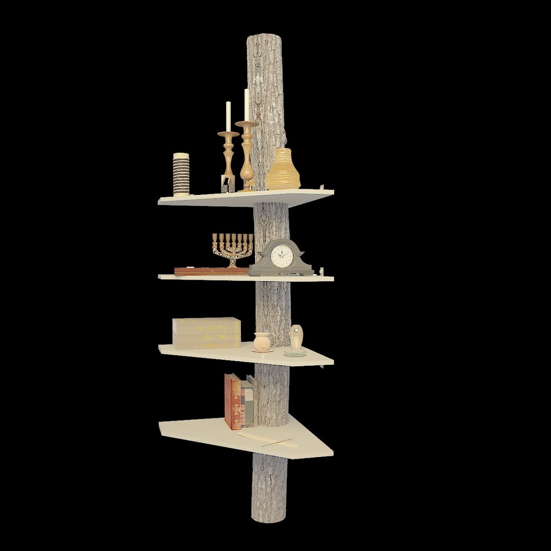 3D Bookshelf Wood Trunk With Books 1 Model - TurboSquid 1889536