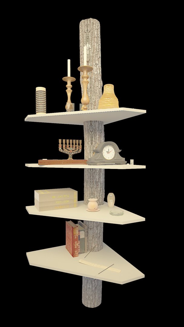 3D Bookshelf Wood Trunk With Books 1 Model - TurboSquid 1889536