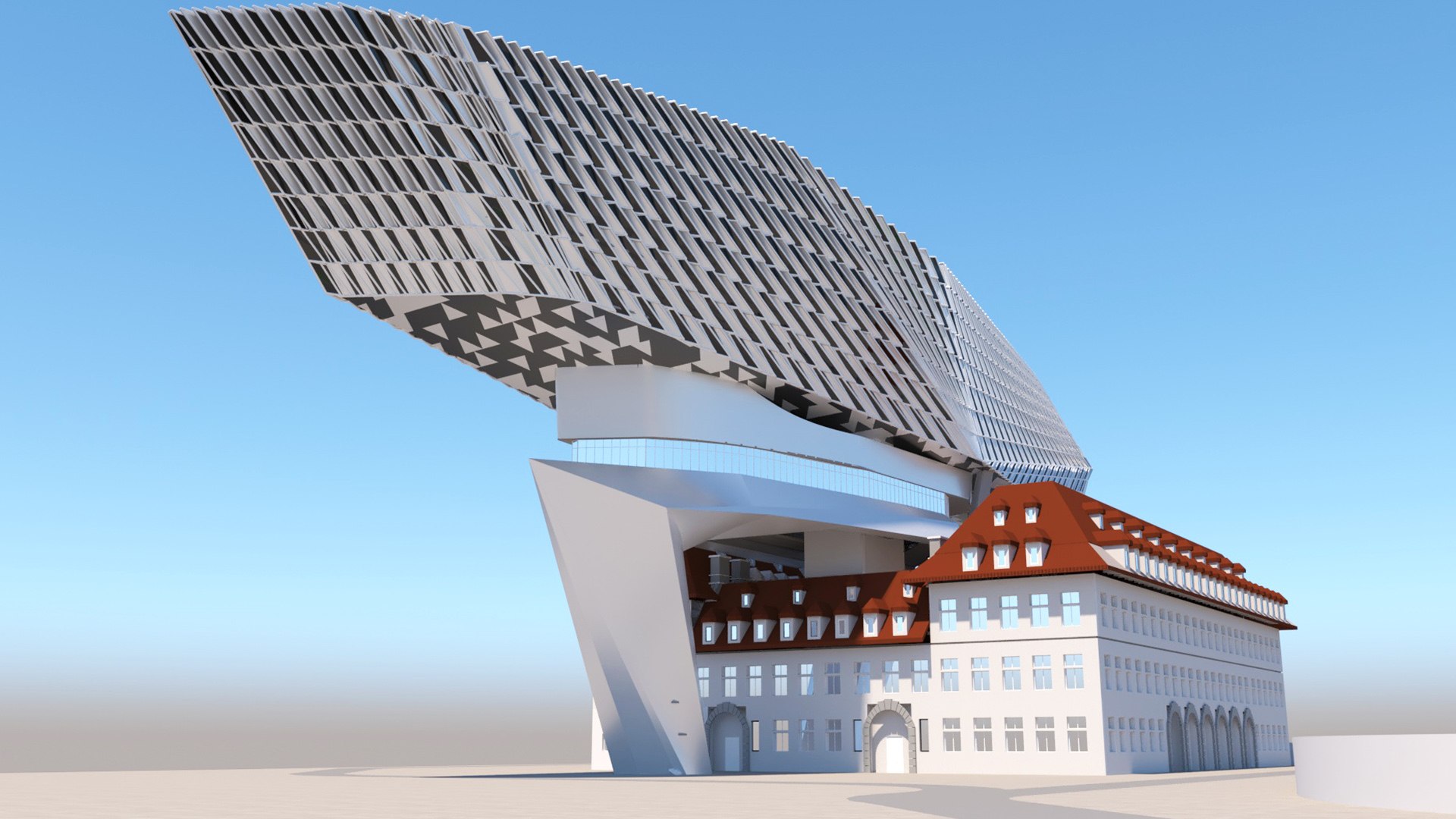 3D Model Antwerp Port House - TurboSquid 2268896