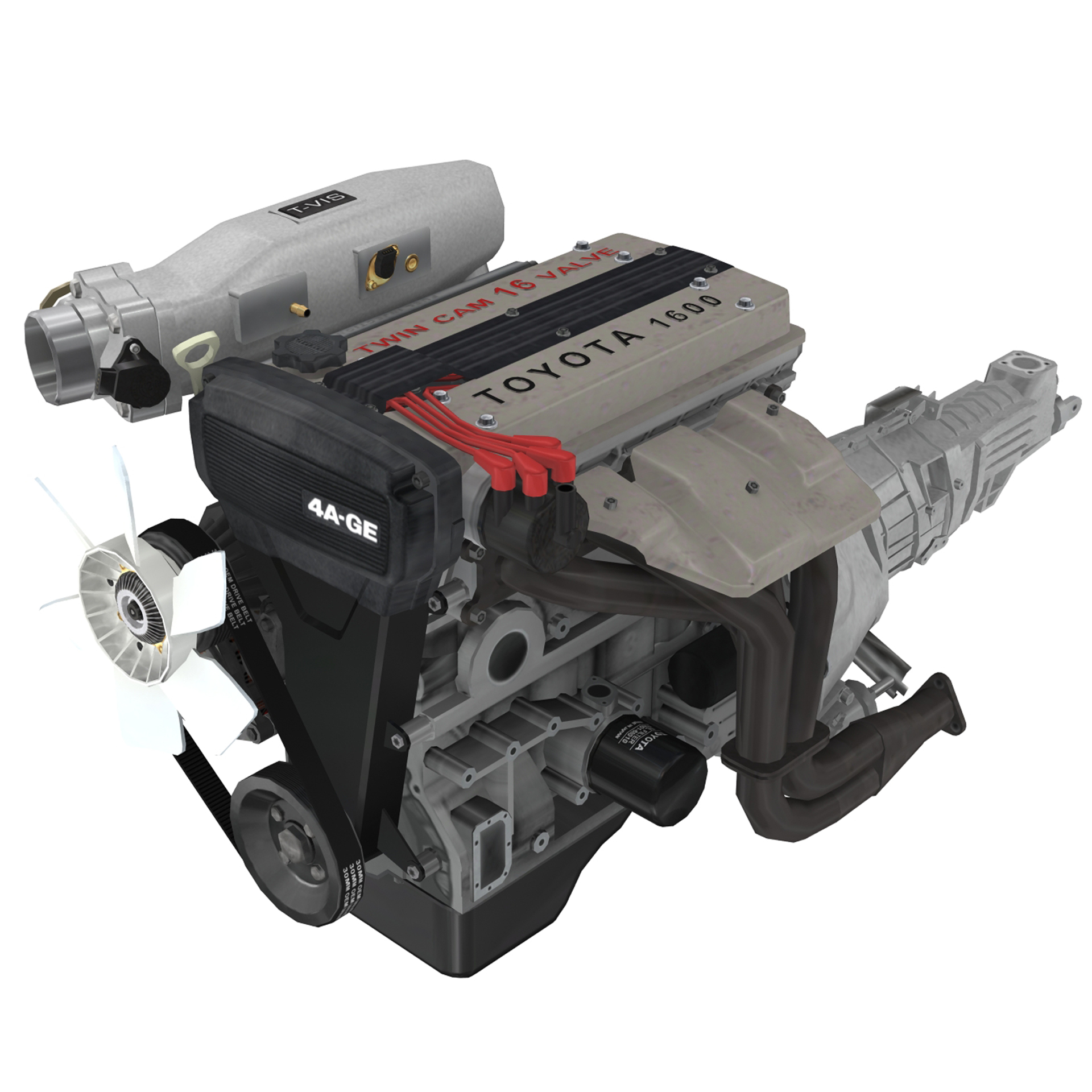 3D модель Toyota 4A-GE 1.6L Redtop двигатель - TurboSquid 1361253