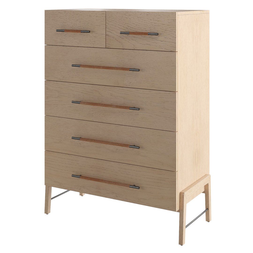 3D Magnolia Tall 6-Drawer Dresser model - TurboSquid 1951636