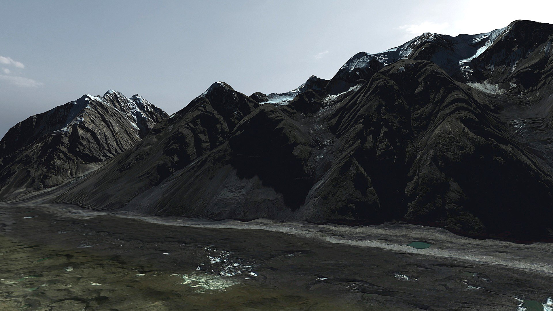 3D Black Glacier Mountain Road Model - TurboSquid 1562007
